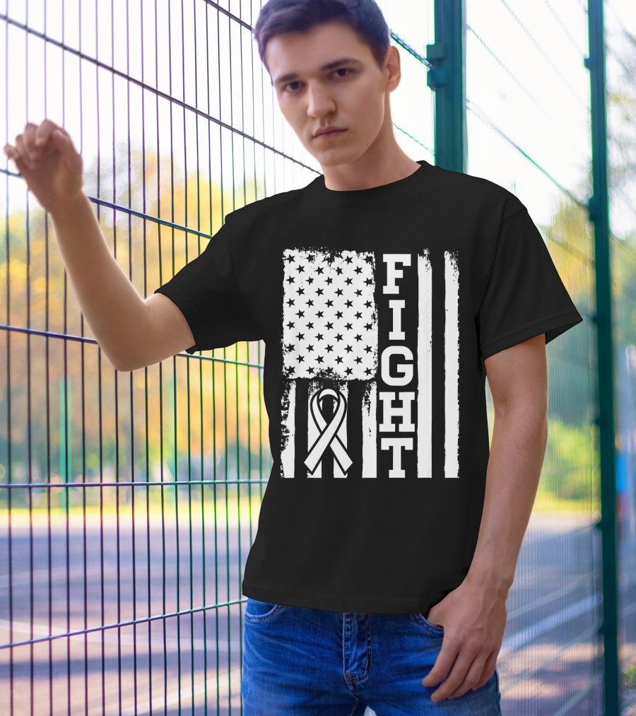 Fight Flag For Lung Cancer Awareness T-Shirt