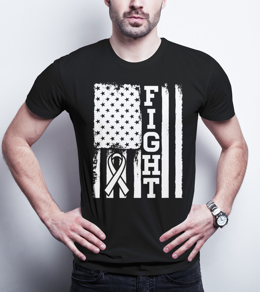 Fight Flag For Lung Cancer Awareness T-Shirt