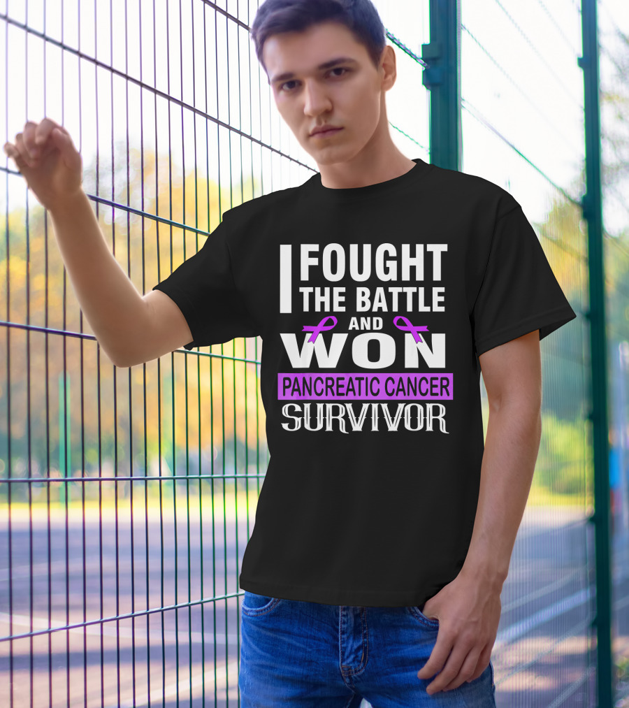 I Fought The Battle And Won Pancreatic Cancer Survivor T-Shirt