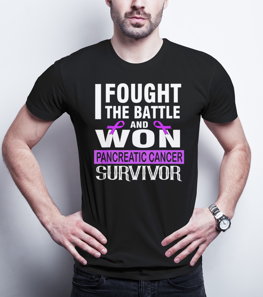 I Fought The Battle And Won Pancreatic Cancer Survivor T-Shirt