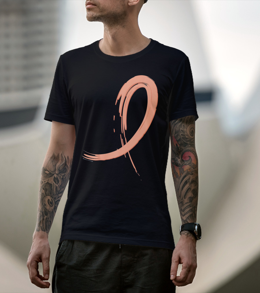 Endometrial Cancer Peach Ribbon Graffiti T-Shirt