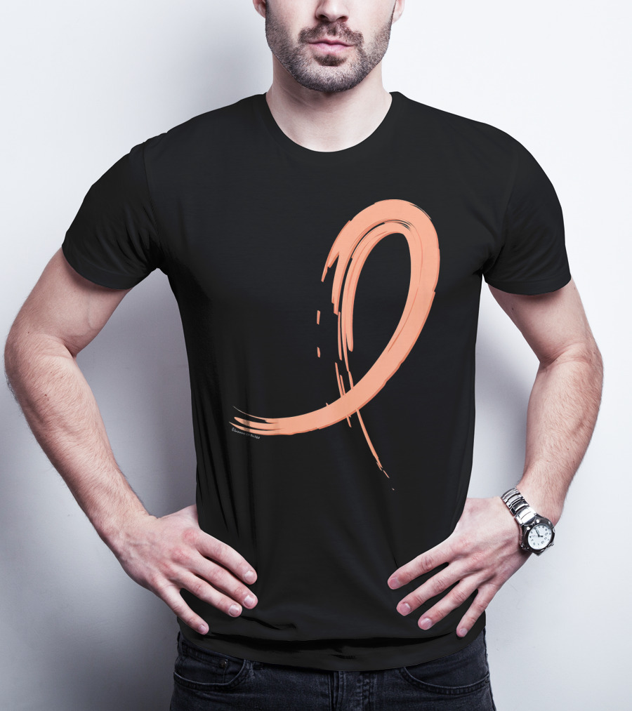 Endometrial Cancer Peach Ribbon Graffiti T-Shirt