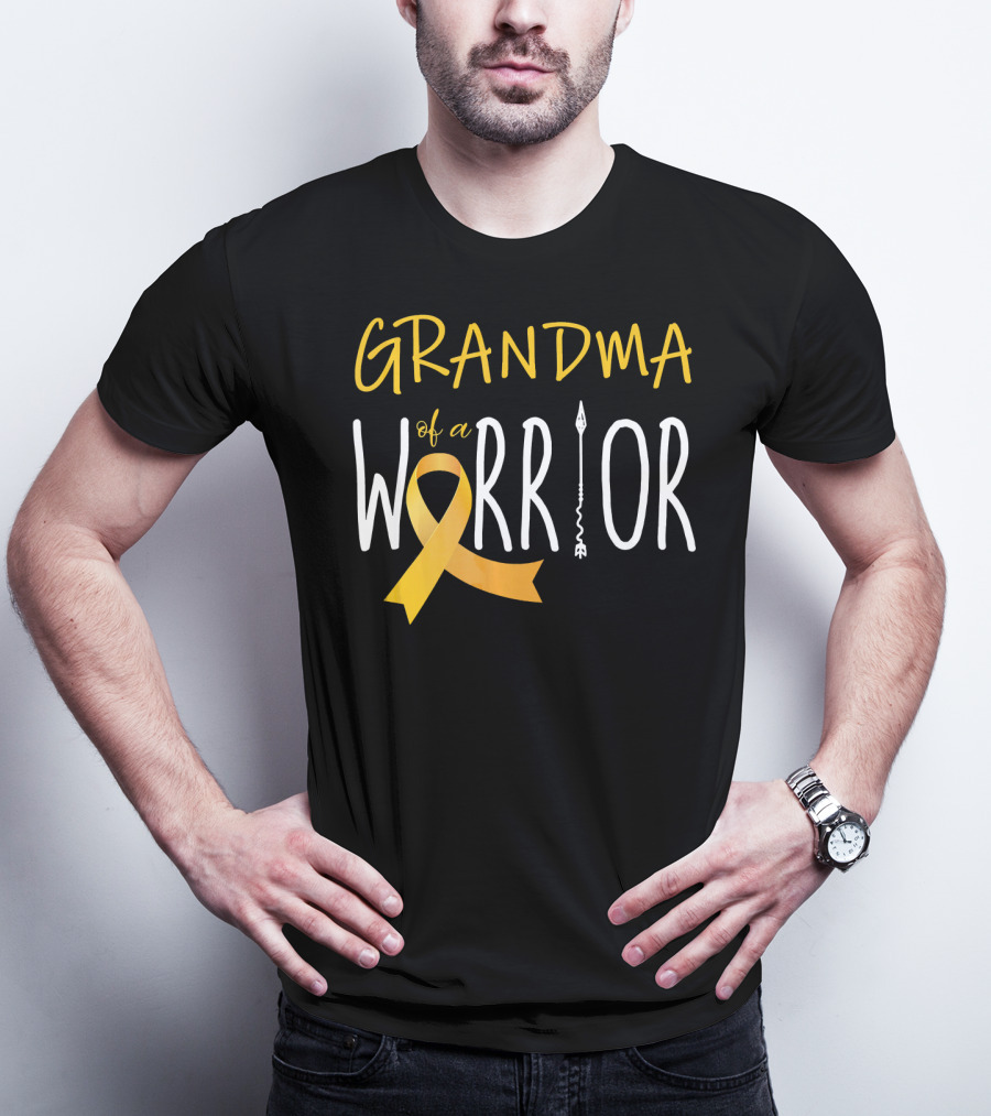 Grandma Of A Warrior Childhood Cancer Awareness T-Shirt