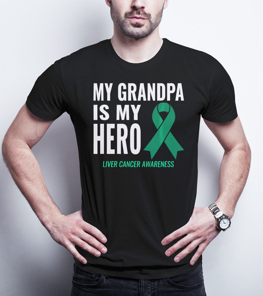 My Grandpa Is My Hero Liver Cancer Awareness T-Shirt