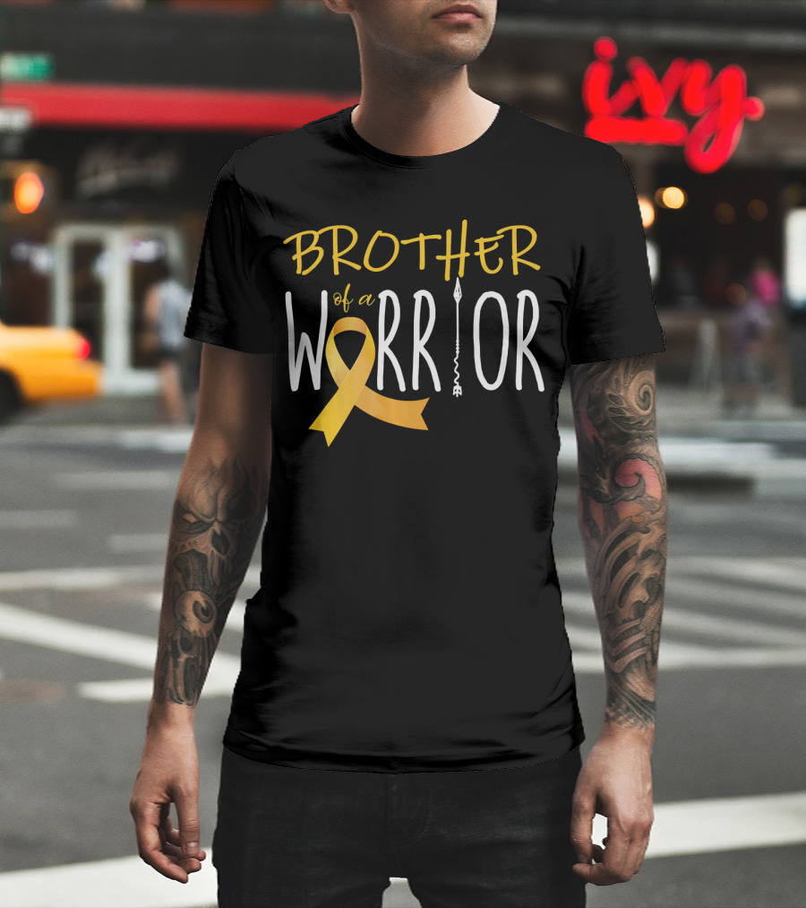 Brother Of A Warrior Childhood Cancer Awareness T-Shirt