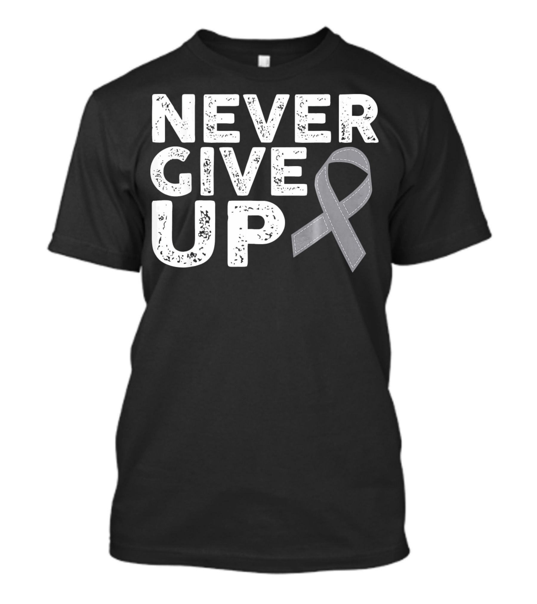 Never Give Up Brain Cancer Awareness T-Shirt