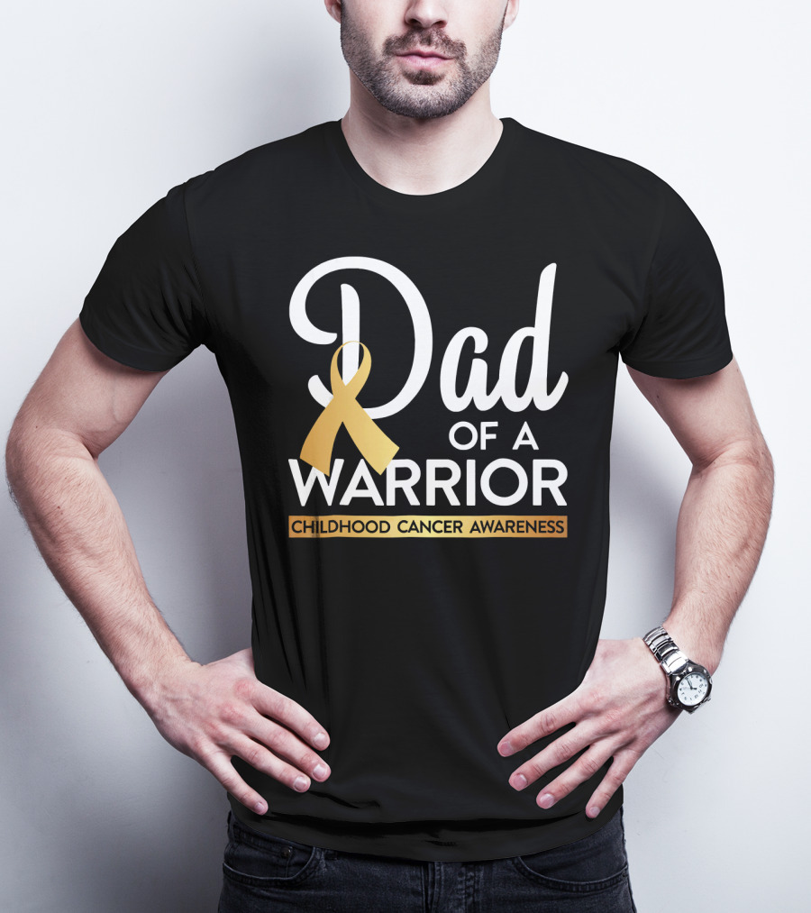Dad Of A Warrior Childhood Cancer Awareness T-Shirt