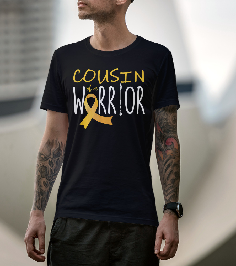 Cousin Of A Warrior Childhood Cancer Awareness T-Shirt