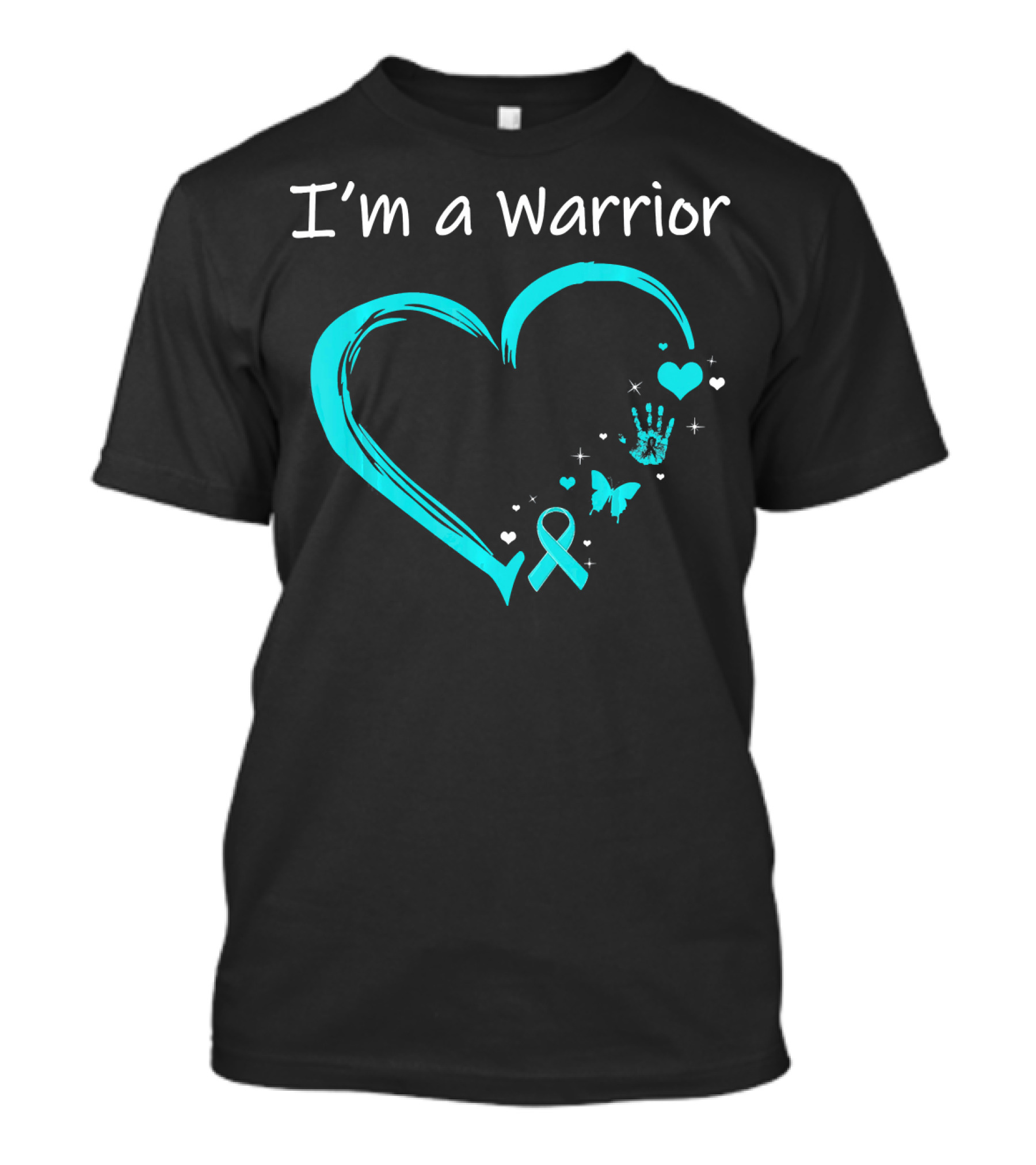 I'm A Warrior Ovarian Cancer Heart Awareness T-Shirt