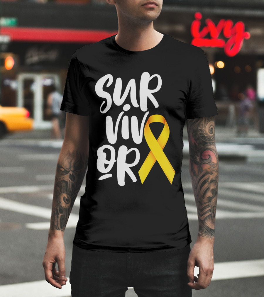 Sarcoma Bone Cancer Survivor Yellow T-Shirt