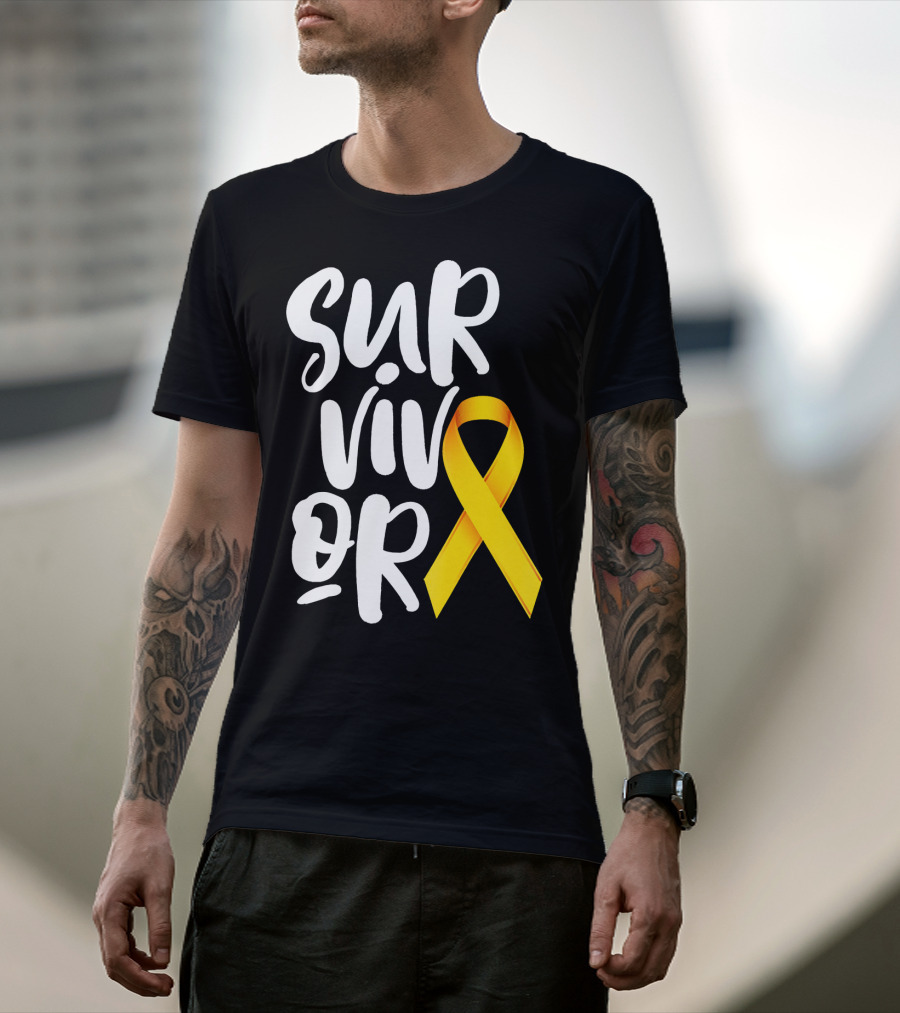 Sarcoma Bone Cancer Survivor Yellow T-Shirt