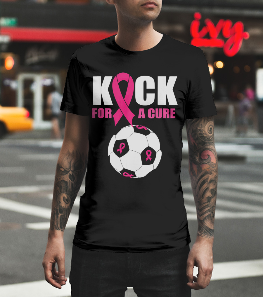 Kick For A Cure Soccer Ball Pink T-Shirt