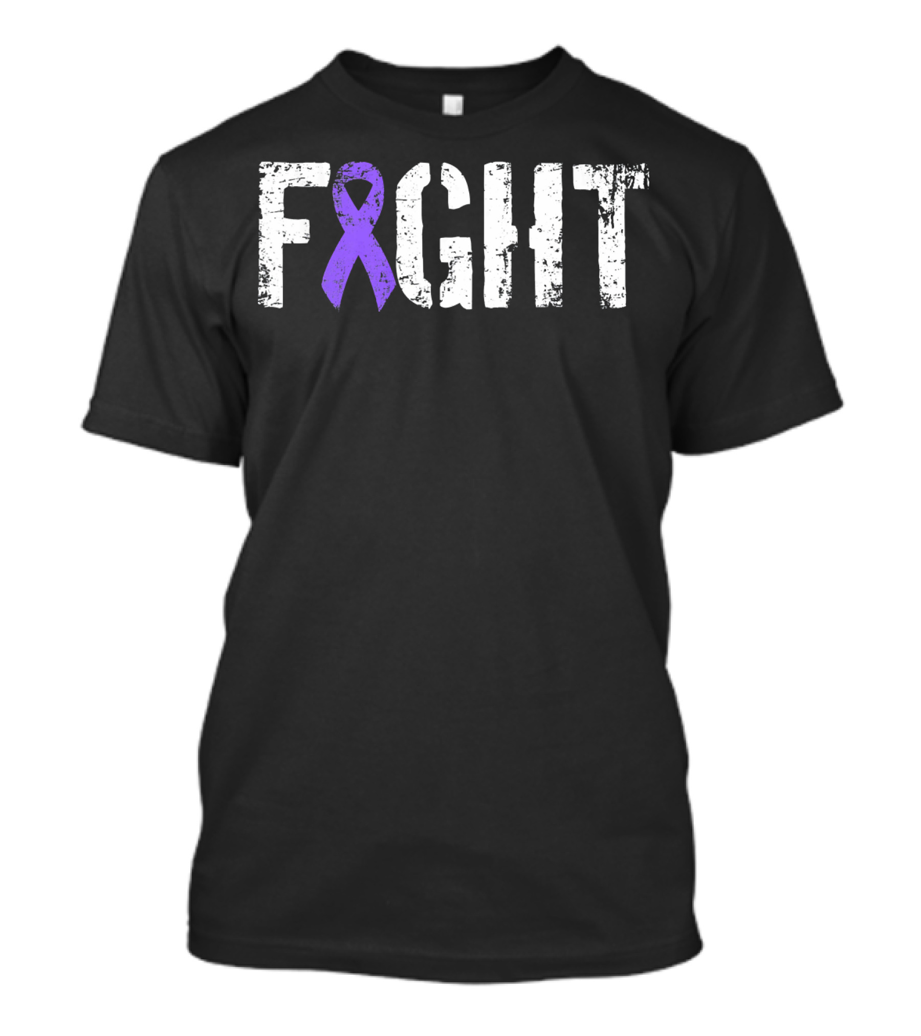 Fight Hodgkins Lymphoma Cancer Purple Ribbon Awareness T-Shirt