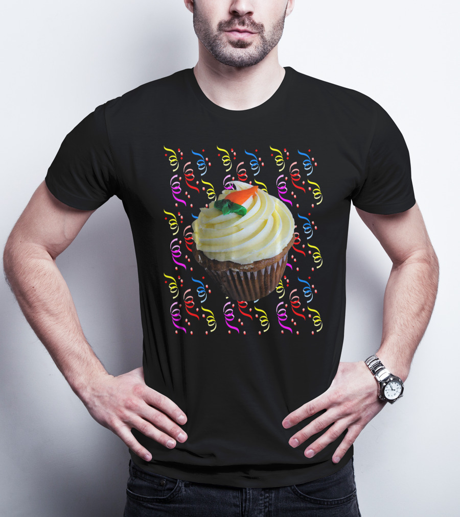 Cupcake And Confetti Cupcake With Colorful Swirl Decorations T-Shirt