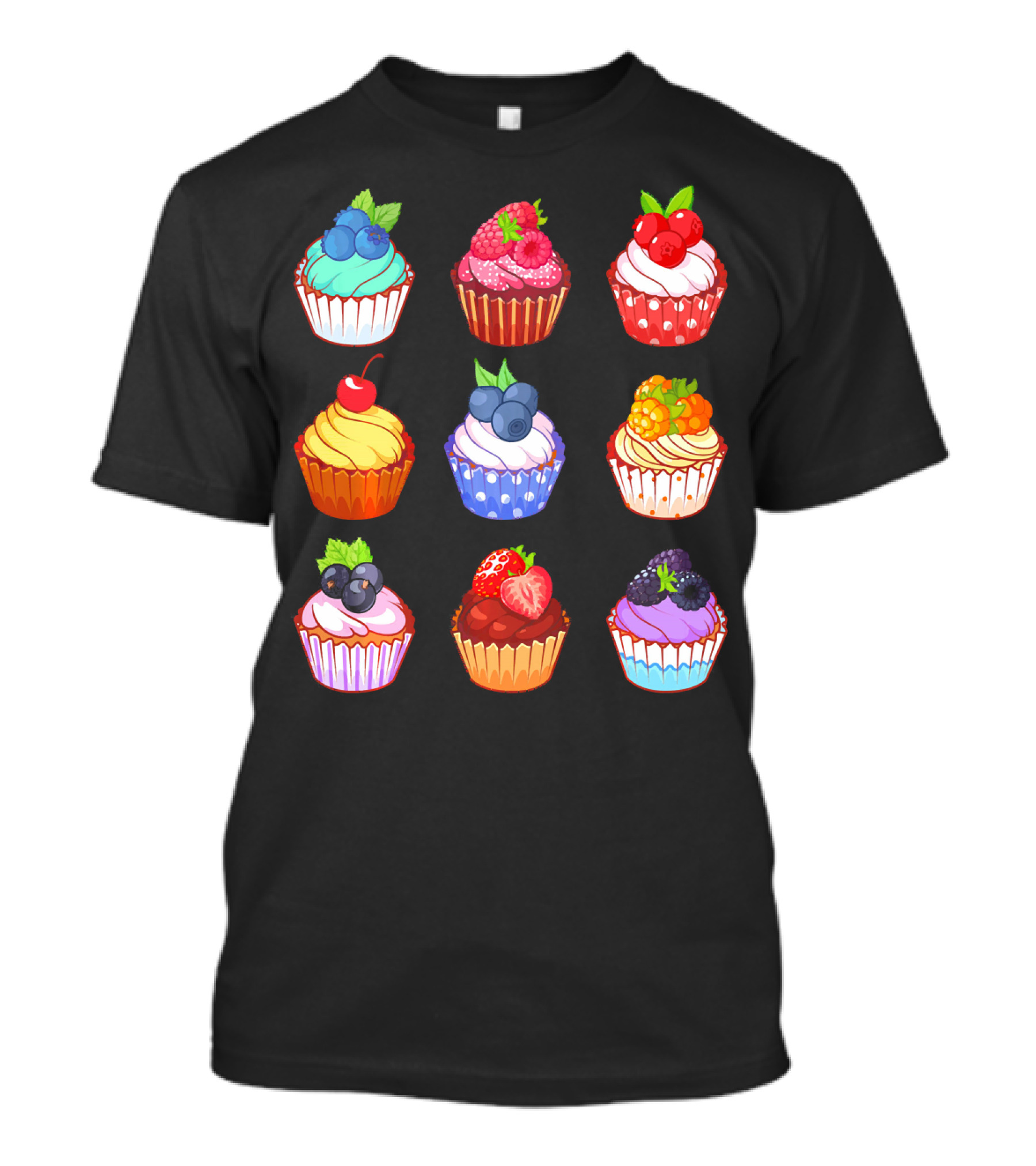 Yummy Cupcake Dessert Challenge Berry Toppings Collection T-Shirt
