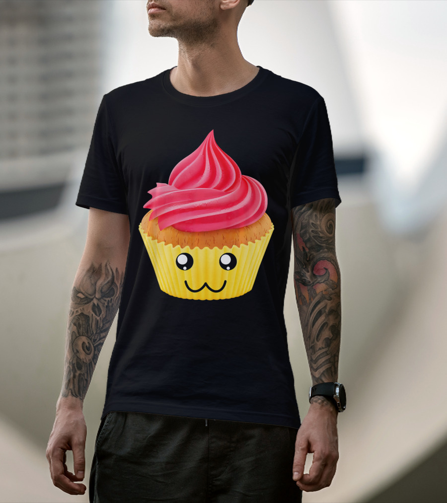 Kawaii Cupcake Lover Cute Muffin Face T-Shirt