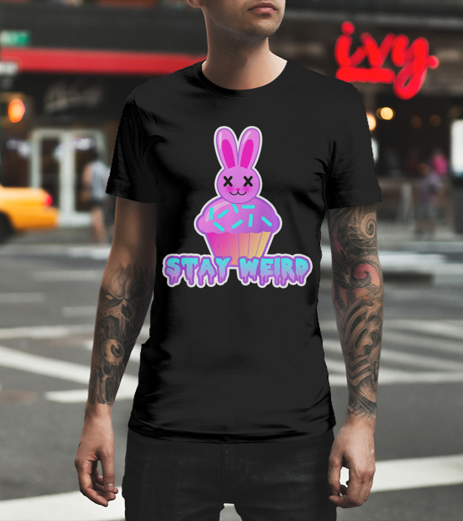 Stay Weird Pastel Goth Doom Bunny Cupcake T-Shirt