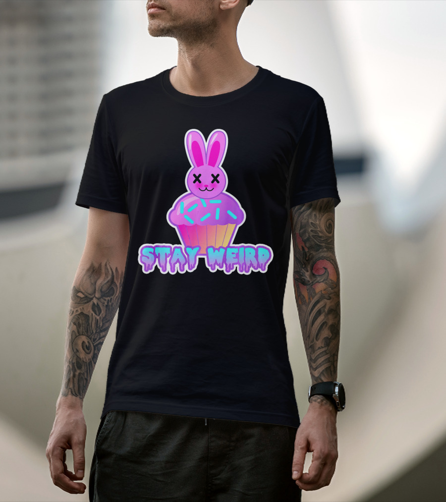 Stay Weird Pastel Goth Doom Bunny Cupcake T-Shirt