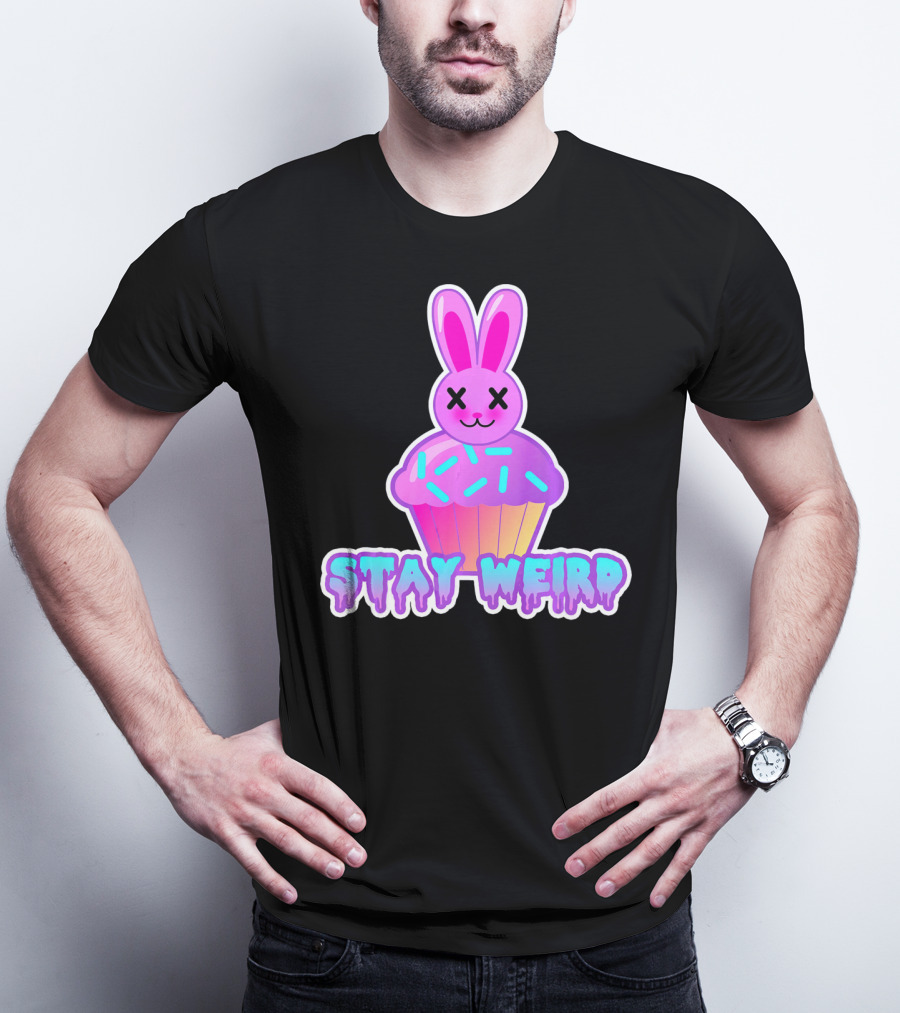 Stay Weird Pastel Goth Doom Bunny Cupcake T-Shirt
