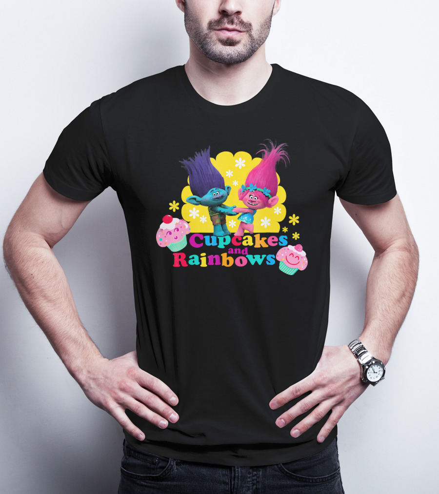 DreamWorks Trolls Cupcakes And Rainbows Branch And Poppy T-Shirt