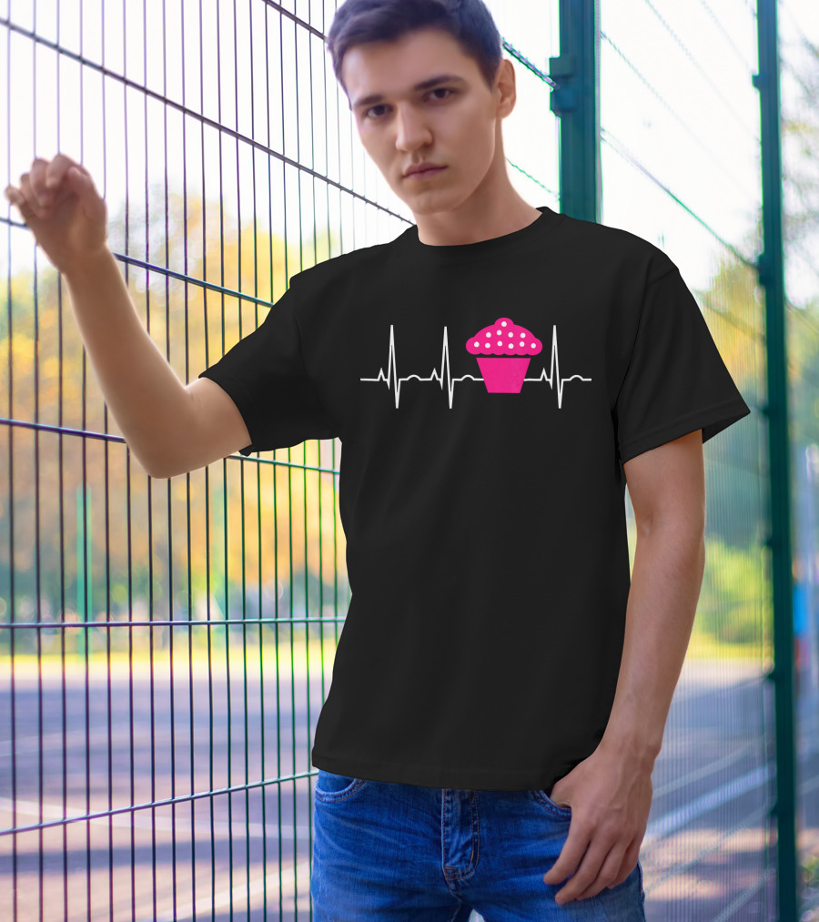 Cupcake Heartbeat Pulse T-Shirt
