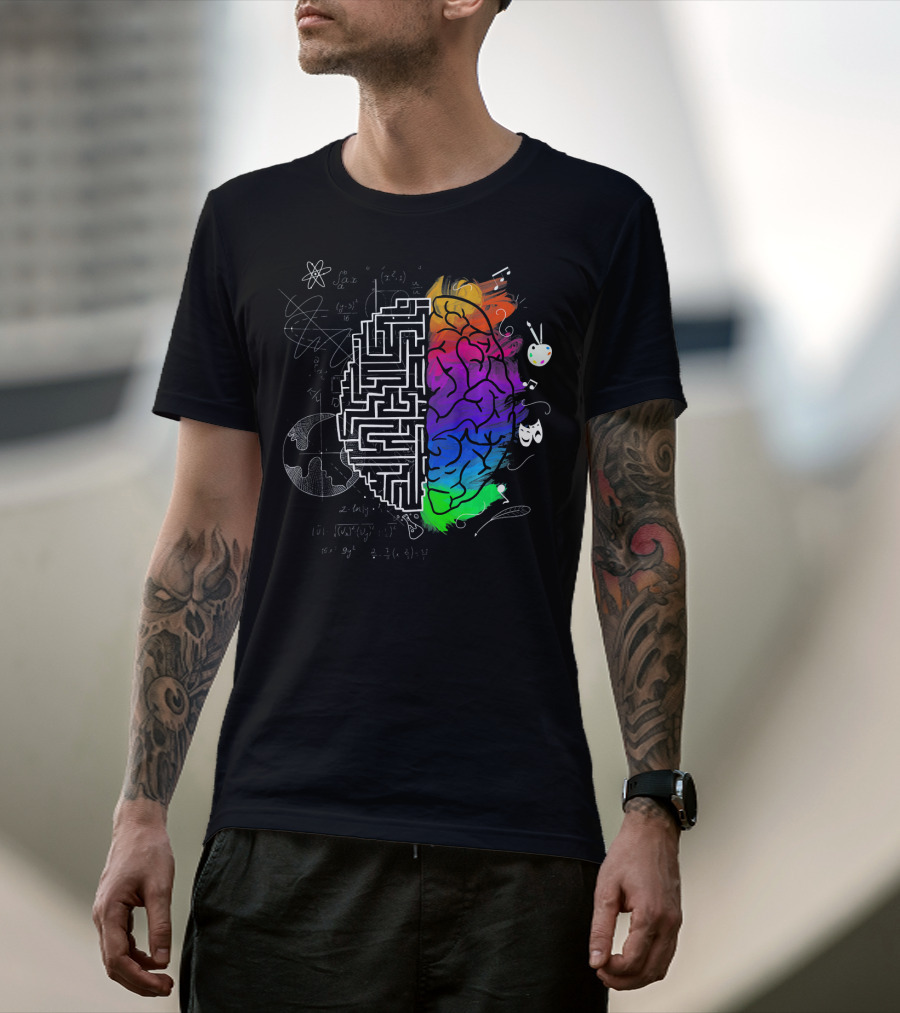 Colorful Brain Science Physics Art Music Mathematics Creativity T-Shirt