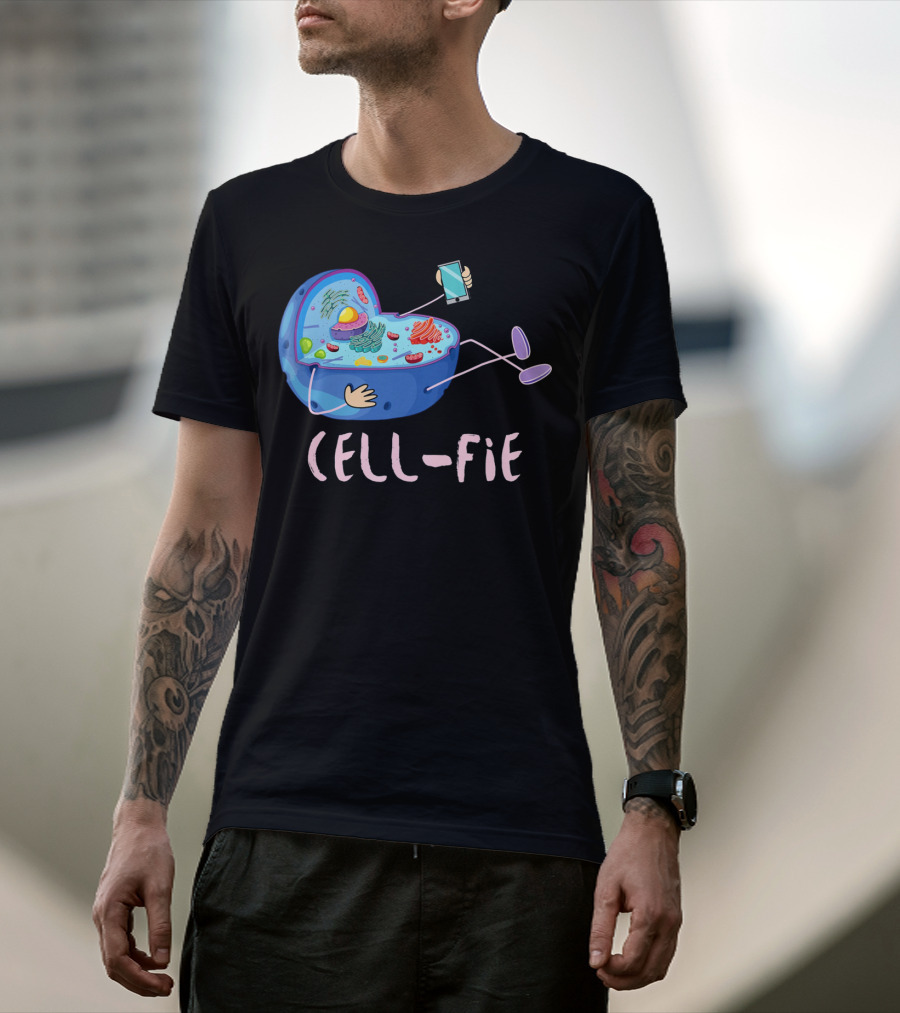 Cell Fie Funny Science Biology Teacher Cell Phone Concept T-Shirt