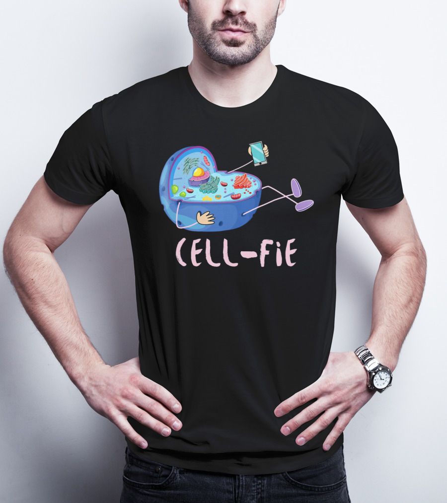 Cell Fie Funny Science Biology Teacher Cell Phone Concept T-Shirt