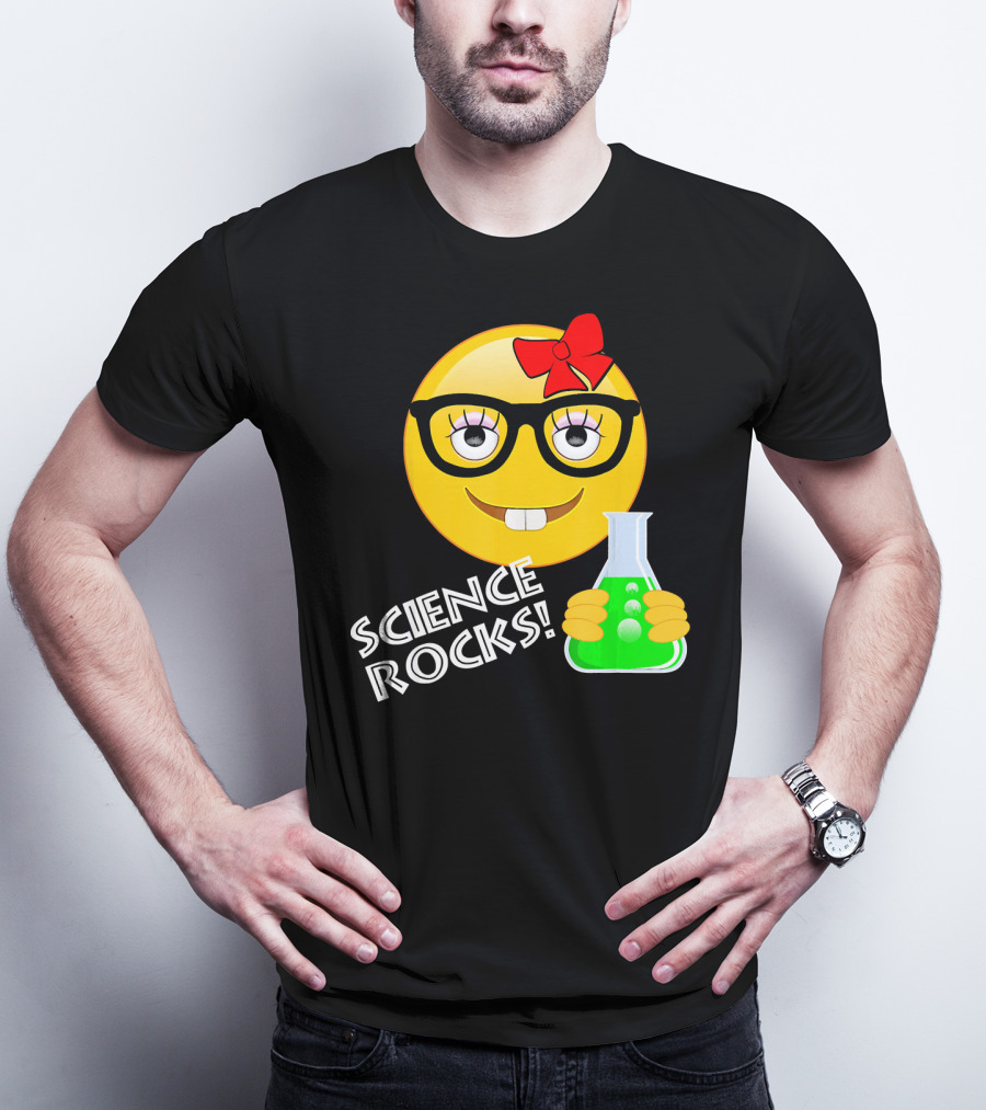 Science Rocks Emoji Chemistry Girl T-Shirt
