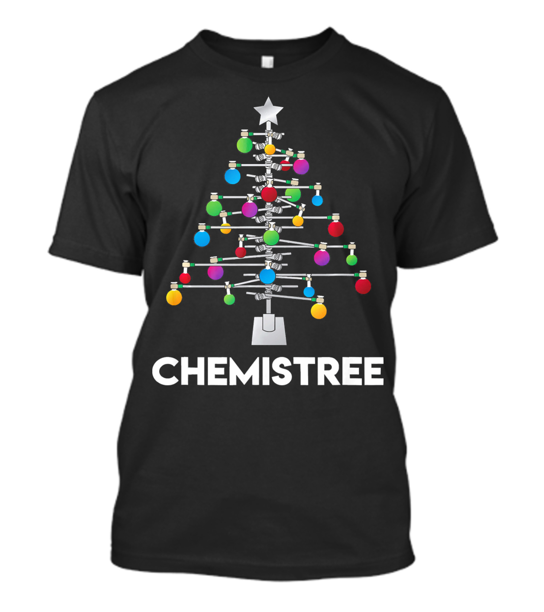 Chemistree Funny Christmas Science Holiday Flask Ornament Tree T-Shirt