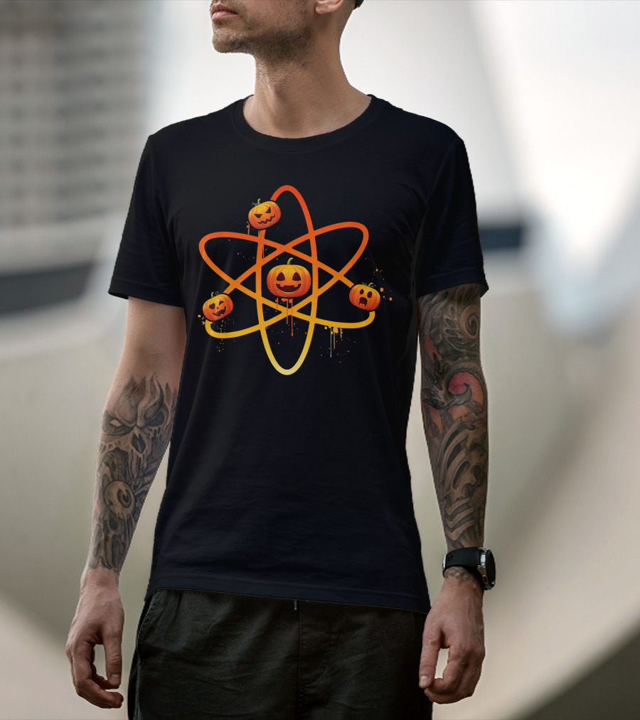 Halloween Night Funny Pumpkin Atom Smiles T-Shirt