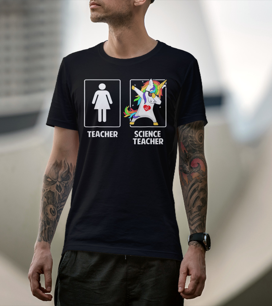 Teacher Science Teacher Unicorn Dabbing T-Shirt