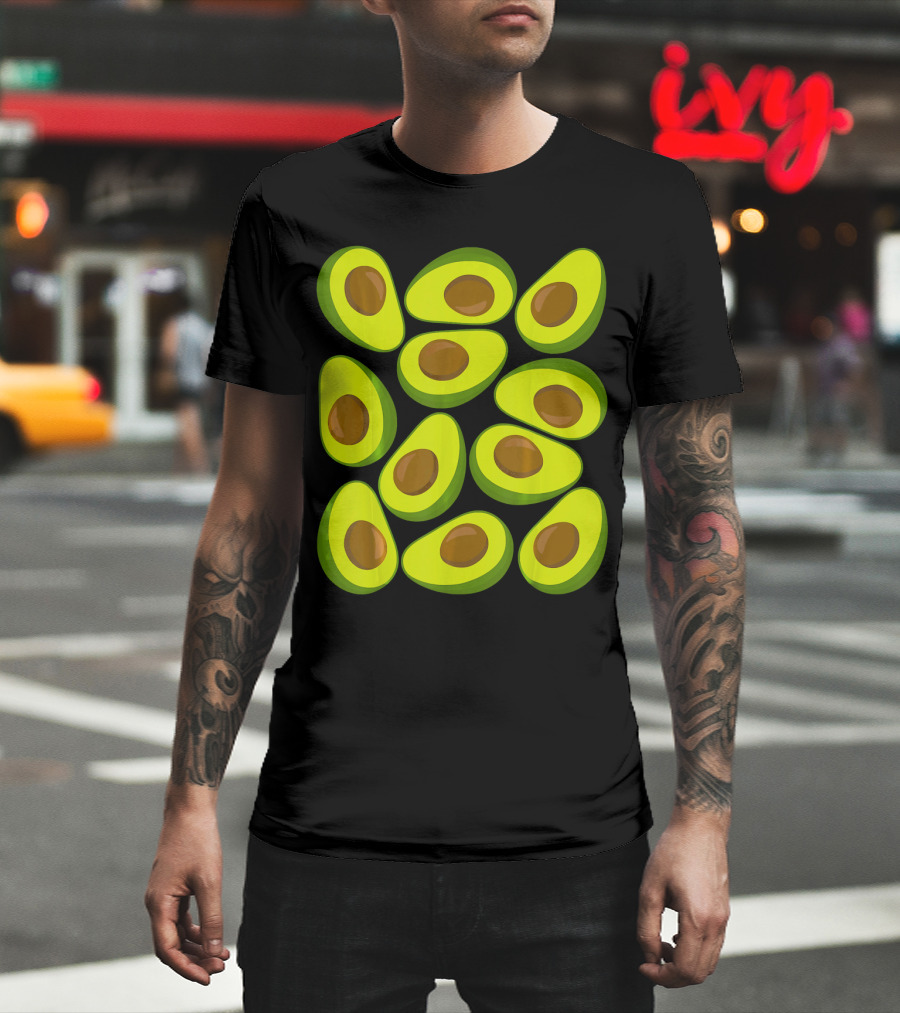 Avocado Pattern Funny Costume Holy Guaca T-Shirt