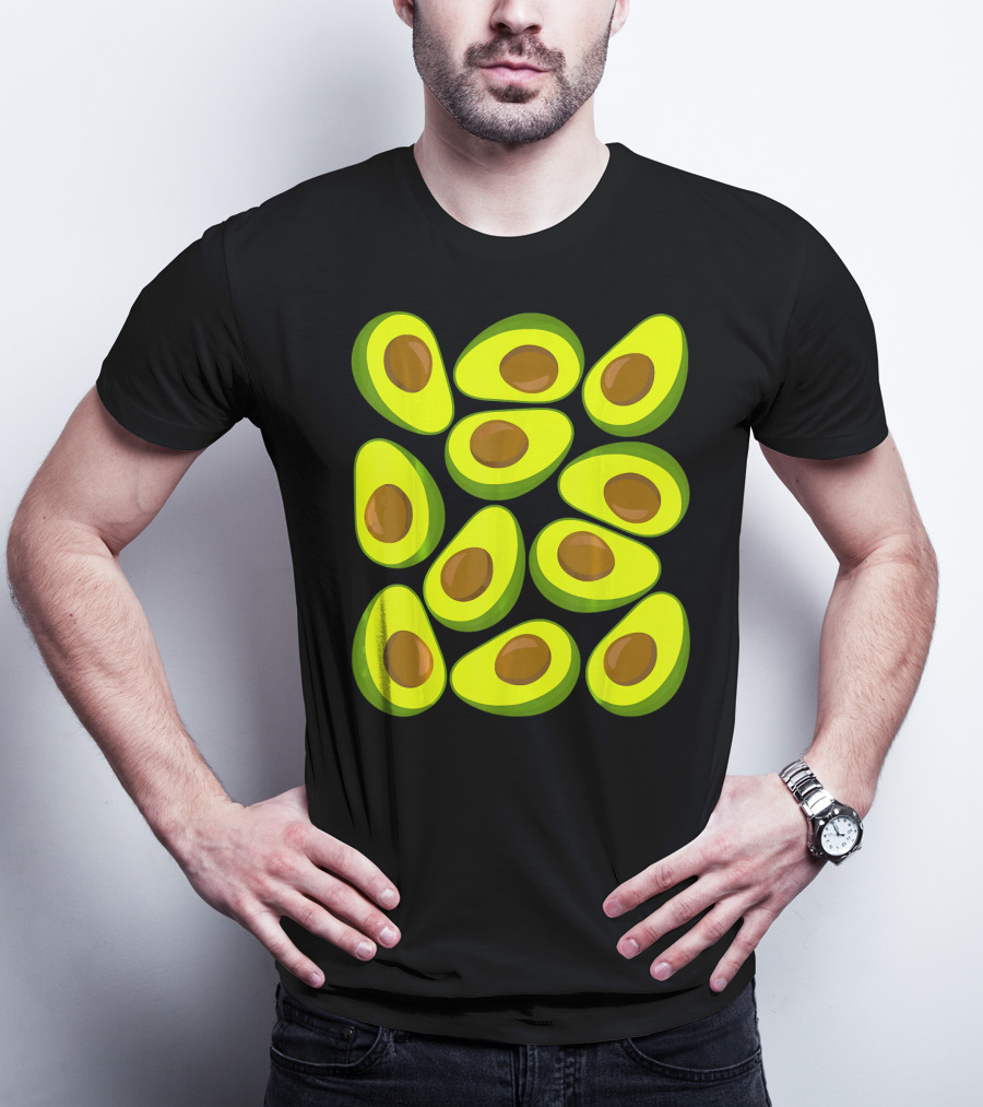 Avocado Pattern Funny Costume Holy Guaca T-Shirt