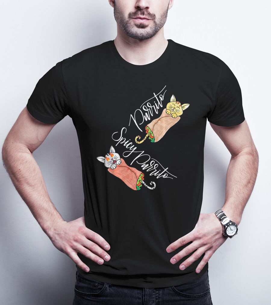 Purrito Spicy Purrito Funny Kitty Cat Burrito T-Shirt