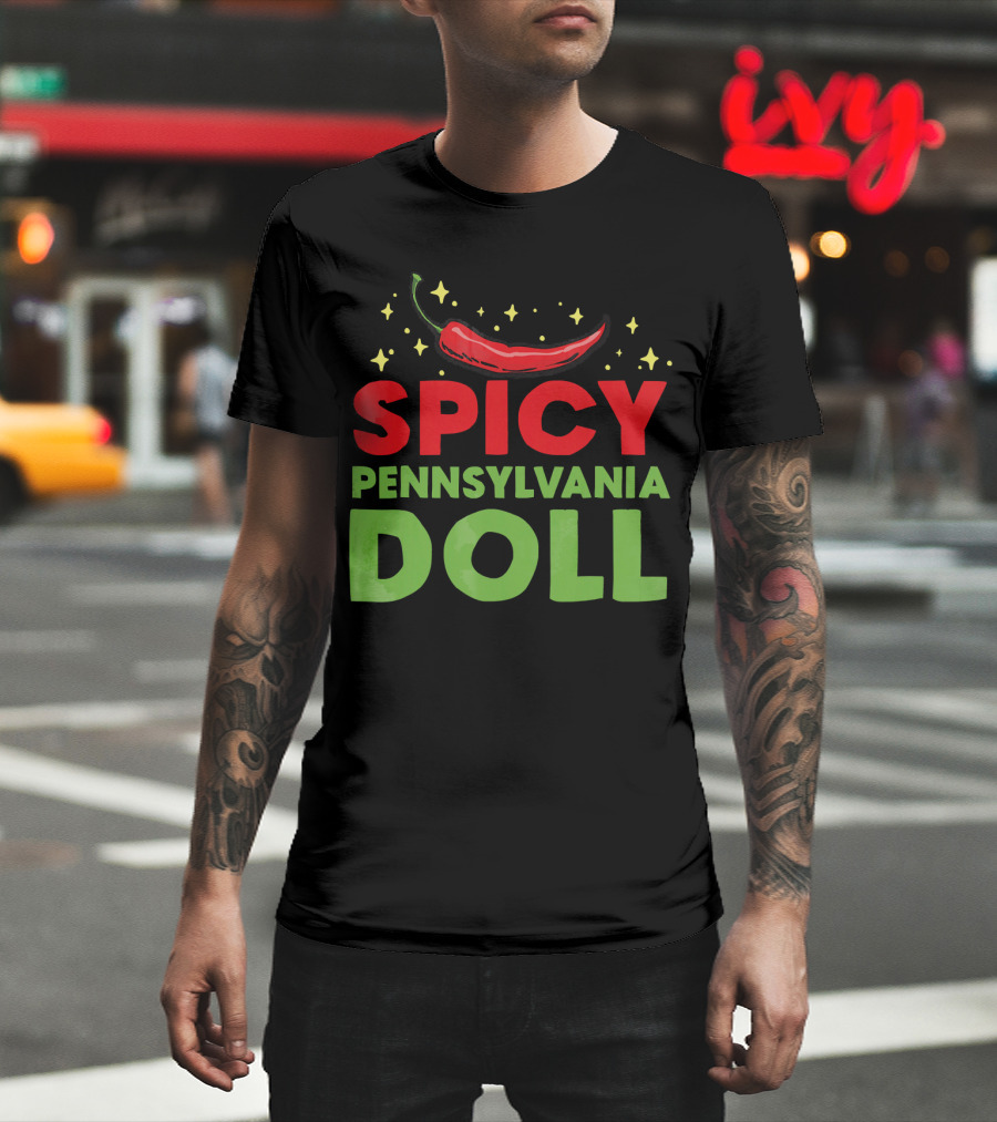 Spicy Pennsylvania Doll Chili Pepper Stars Fun T-Shirt