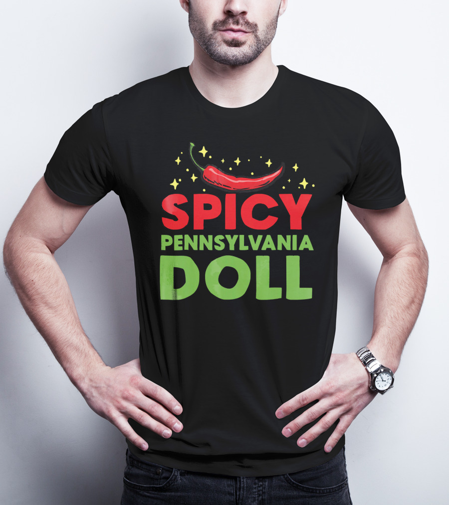 Spicy Pennsylvania Doll Chili Pepper Stars Fun T-Shirt