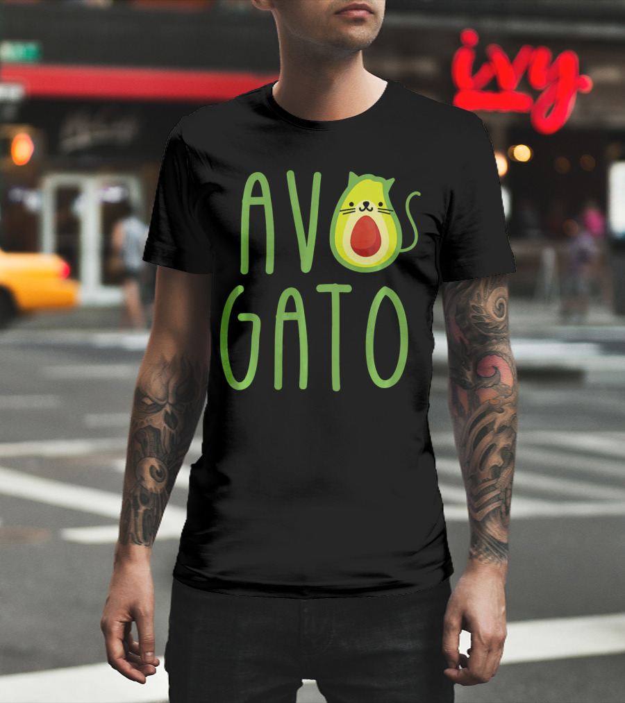 Funny Avogato Cat Cute Guacamole Avocado T-Shirt