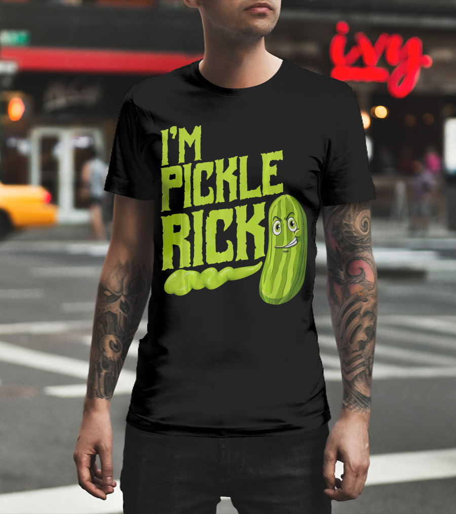 I'M PICKLE RICK Green Pickle Face T-Shirt