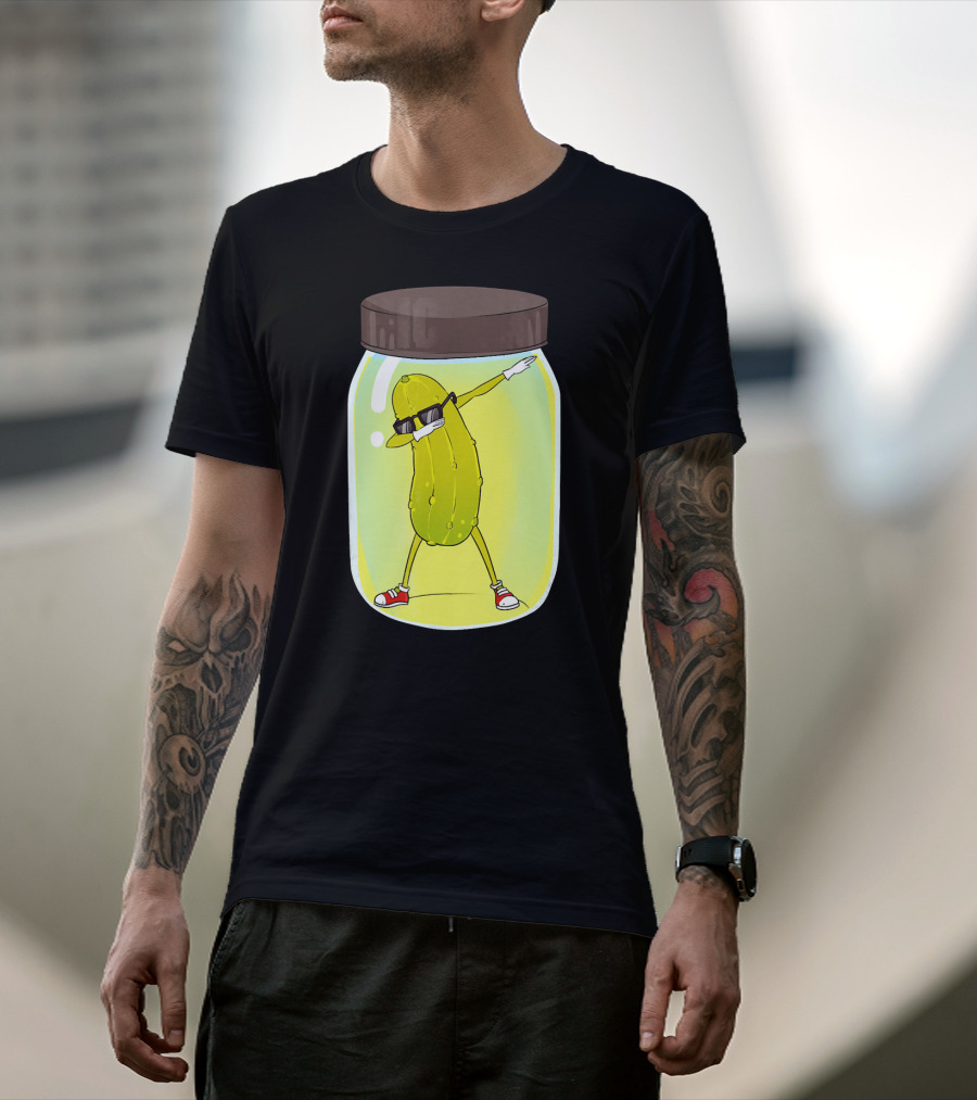 Dancing Pickle Dab In A Jar Cute Pickle Love T-Shirt