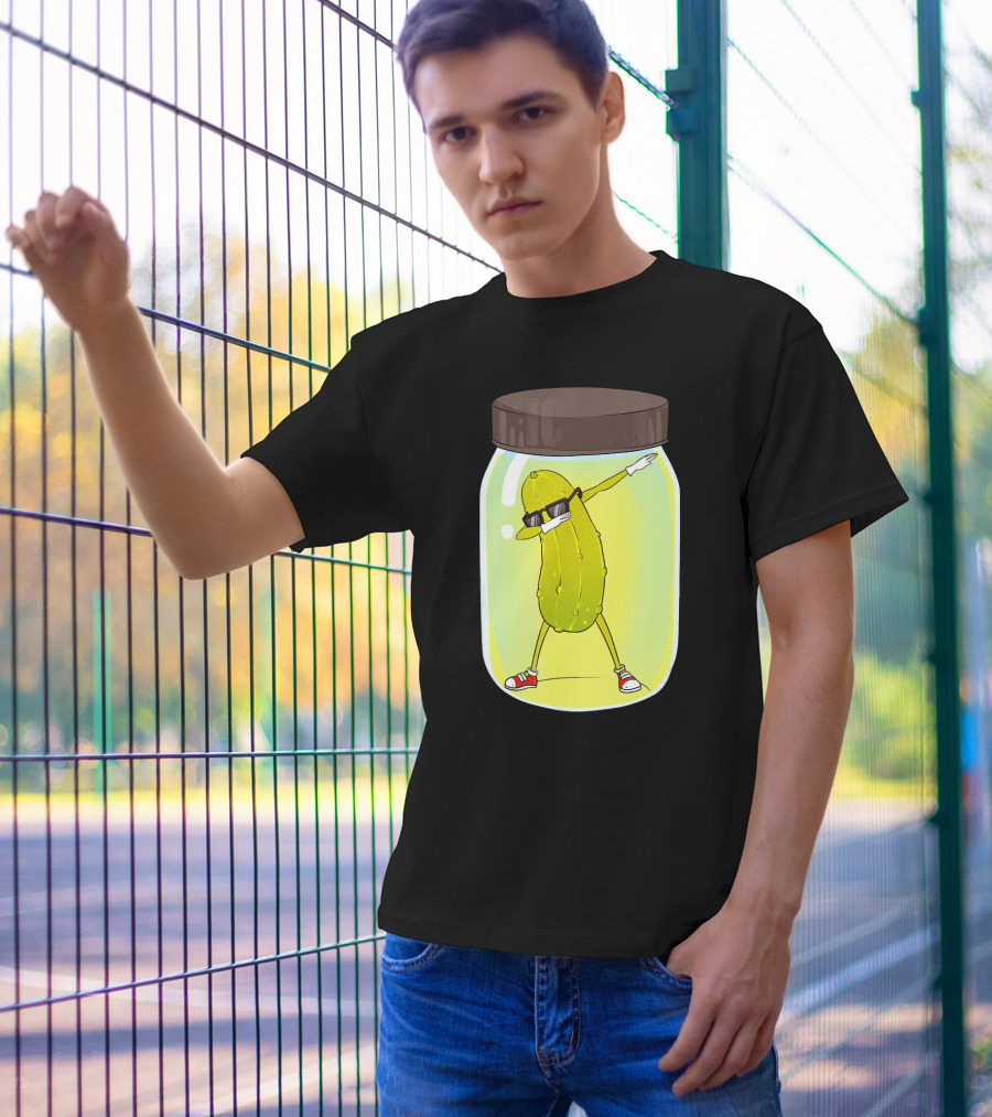 Dancing Pickle Dab In A Jar Cute Pickle Love T-Shirt