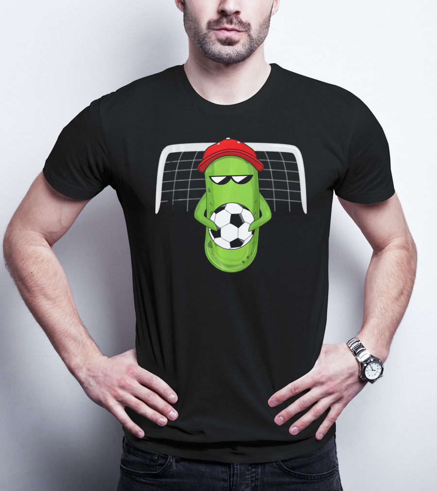 Pickle Soccer Player In Red Cap With Sunglasses T-Shirt