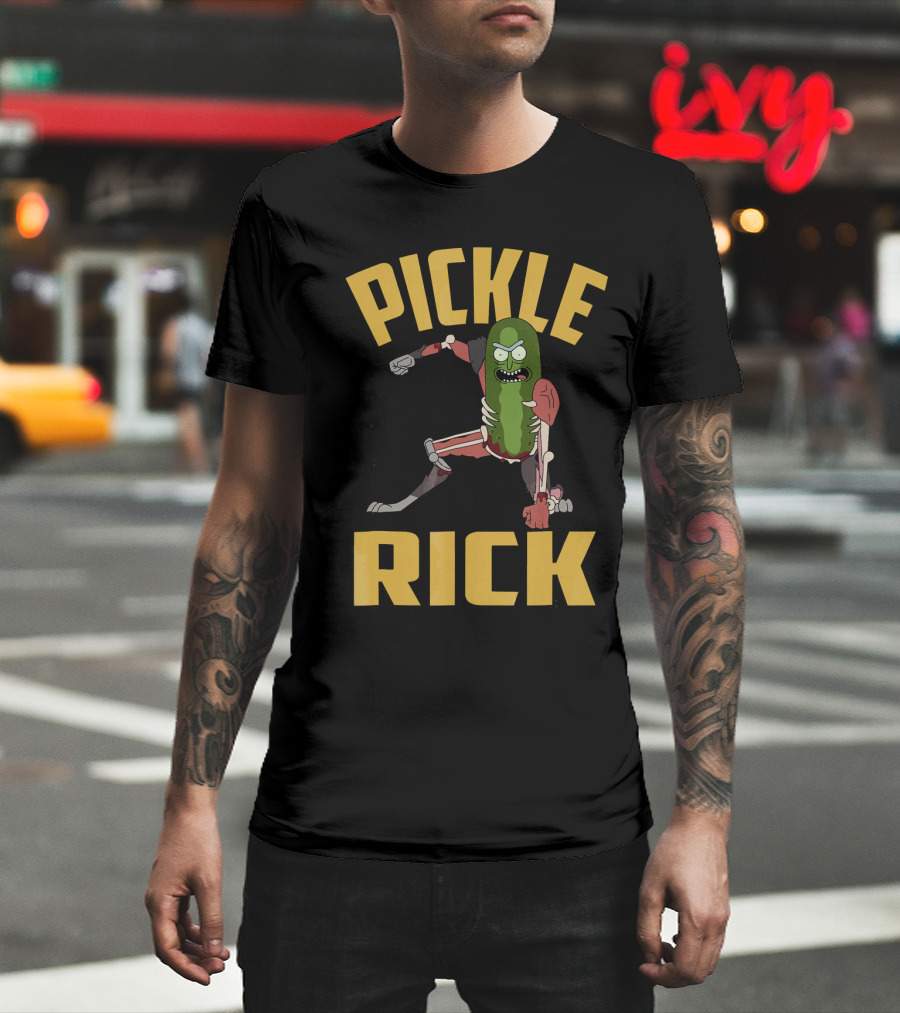 Pickle Rick Punch Rick And Morty Iconic Character Appeal T-Shirt