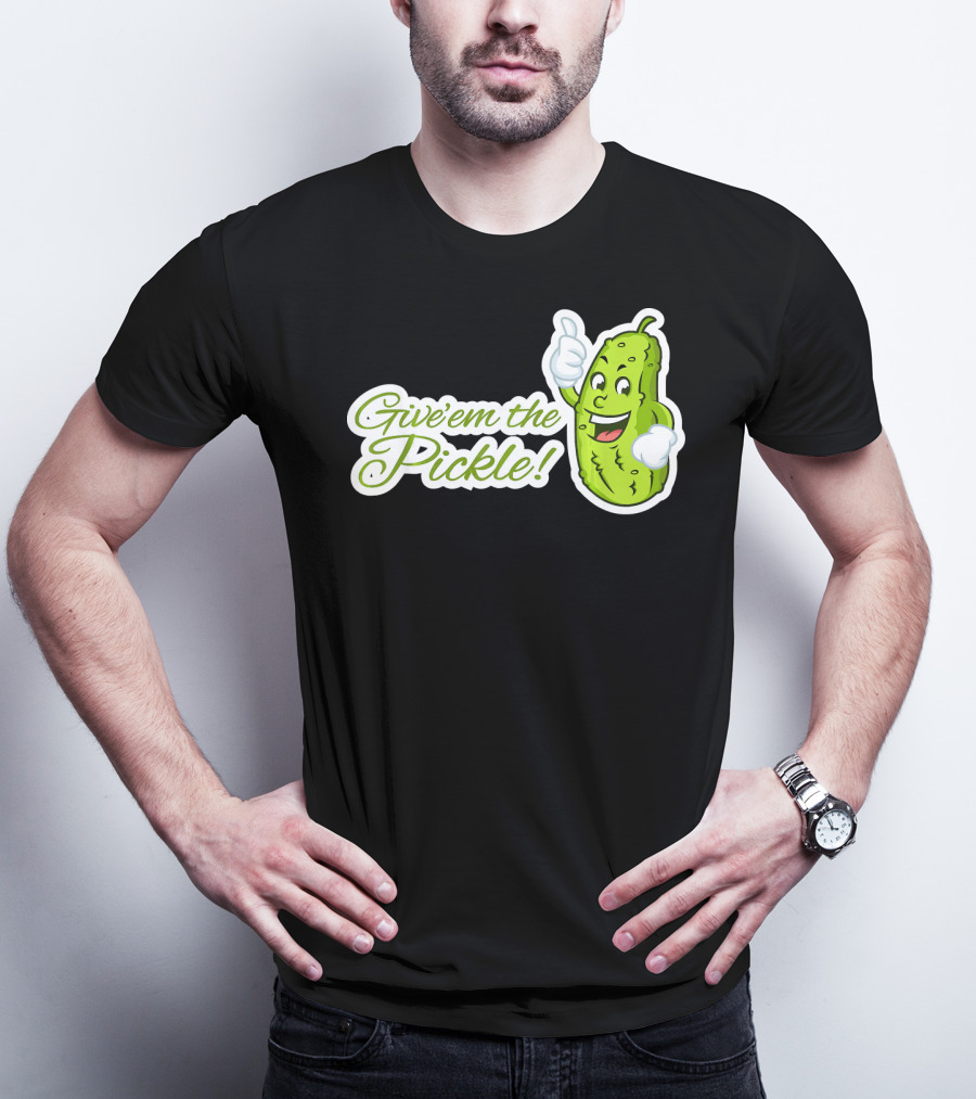 Give'em The Pickle Thumbs Up Cartoon Character T-Shirt
