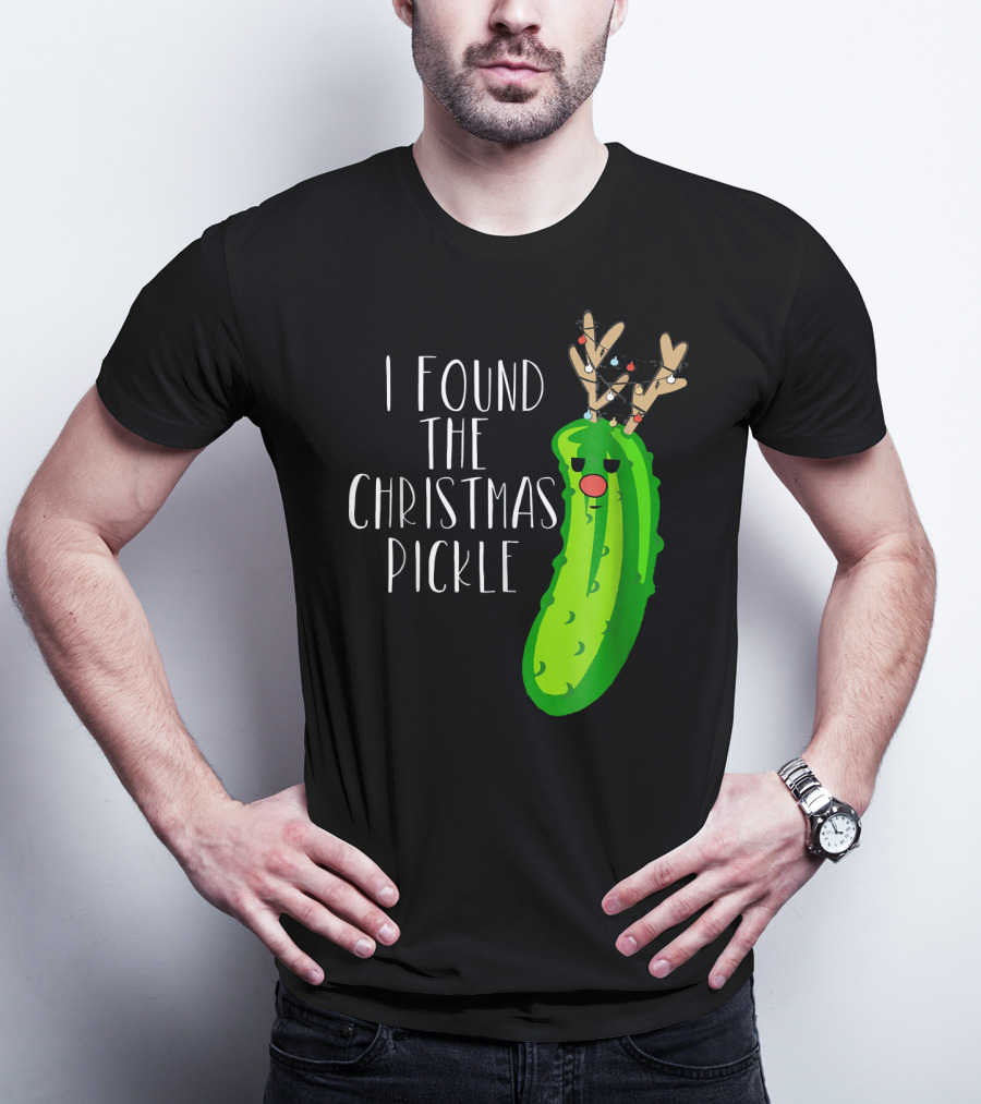 I Found The Christmas Pickle Reindeer Antlers Holiday Humor T-Shirt