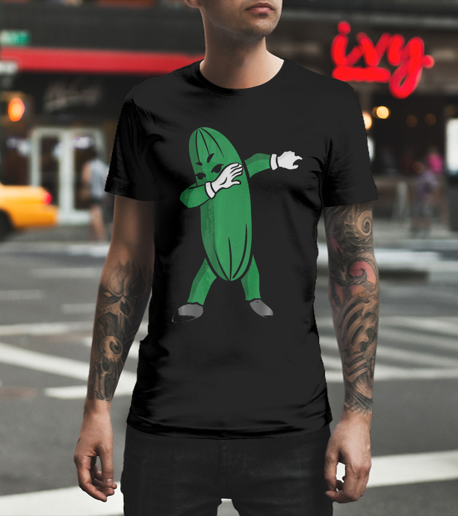Dabbing Pickle Dance Cartoon T-Shirt