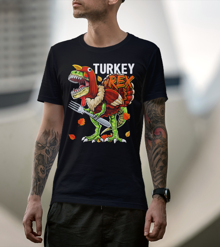 TURKEY REX Thanksgiving Dinosaur Costume T-Shirt