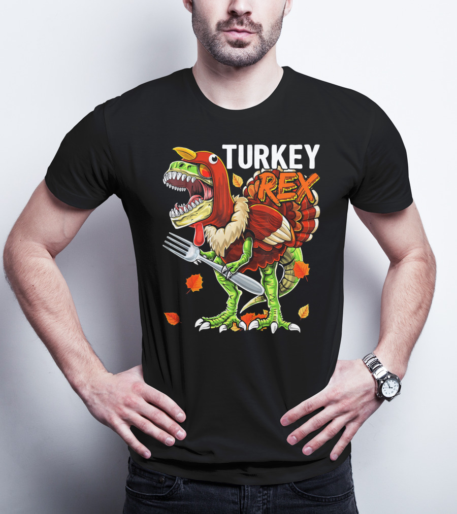 TURKEY REX Thanksgiving Dinosaur Costume T-Shirt