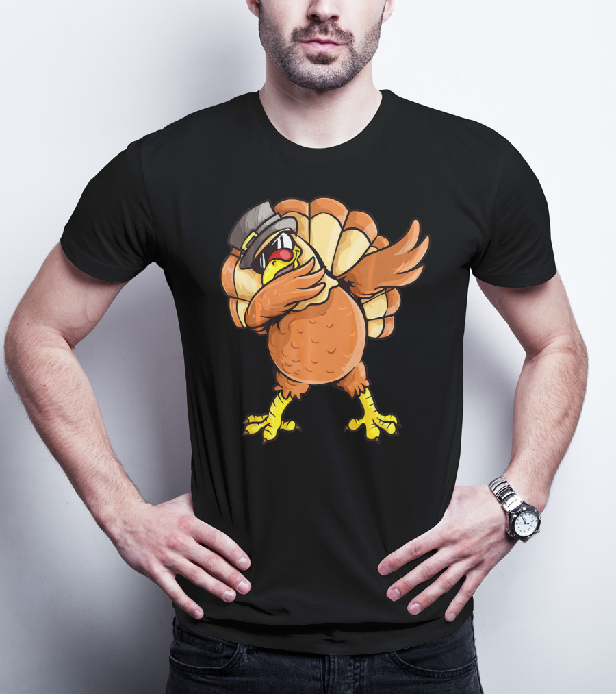 Dabbing Turkey Dab Dance Pilgrim Hat Thanksgiving T-Shirt