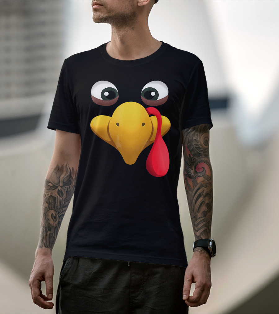 Funny Turkey Face With Realistic Expression T-Shirt